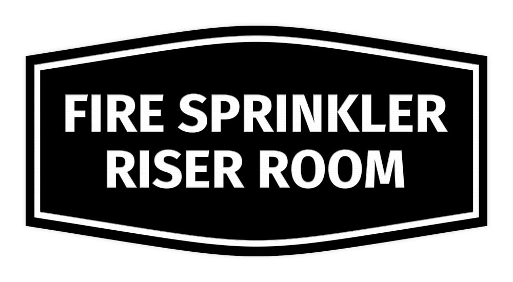 Signs ByLITA Fancy Fire Sprinkler Riser Room Sign - Laser-Engraved ...