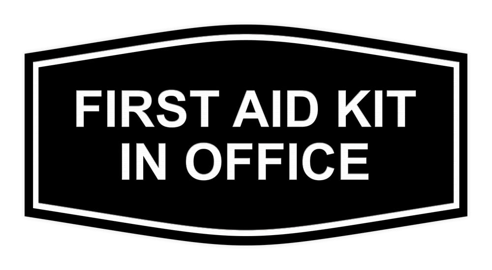 Signs ByLITA Fancy First Aid Kit in Office Sign (Black) - Medium ...