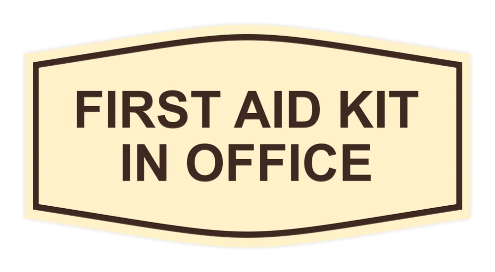 Signs ByLITA Fancy First Aid Kit in Office Sign (Ivory/Dark Brown ...