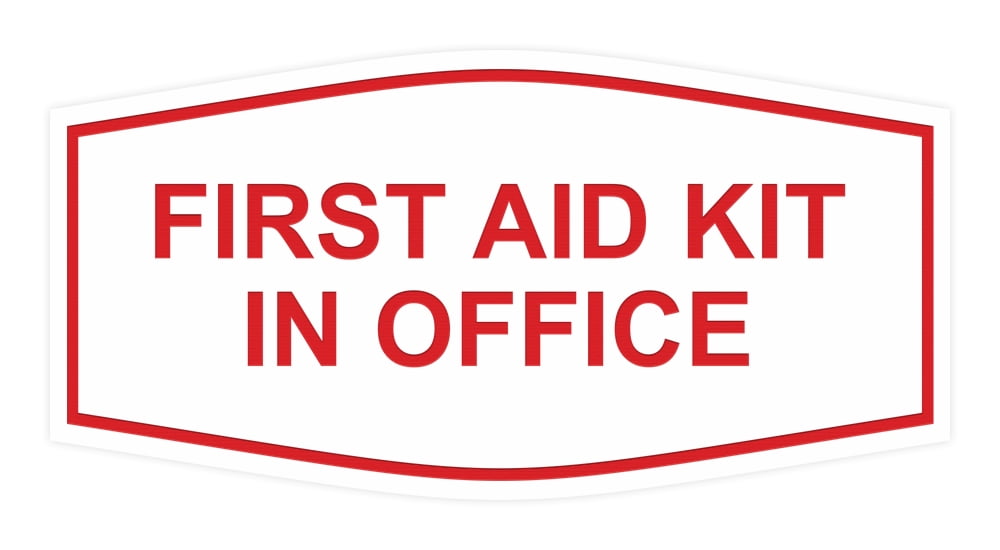 Signs ByLITA Fancy First Aid Kit in Office Sign (White/Red) - Small ...
