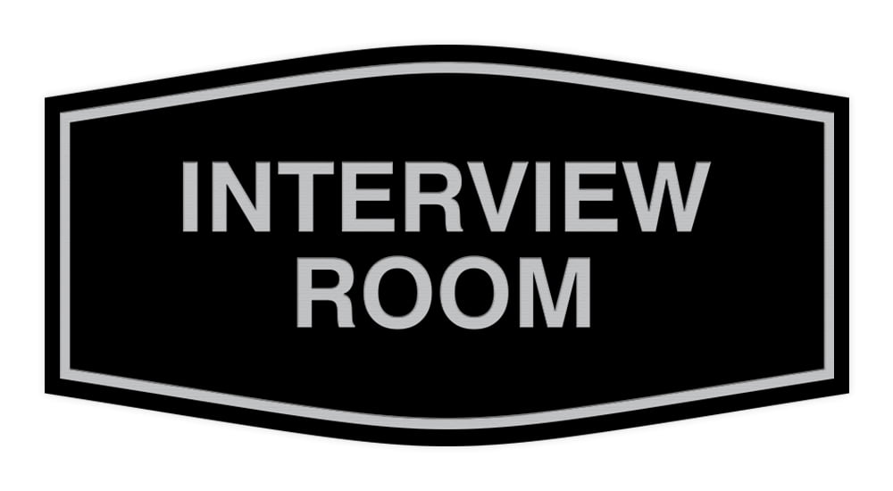 Signs ByLITA Fancy Interview Room Sign (Black / Silver) - Small ...