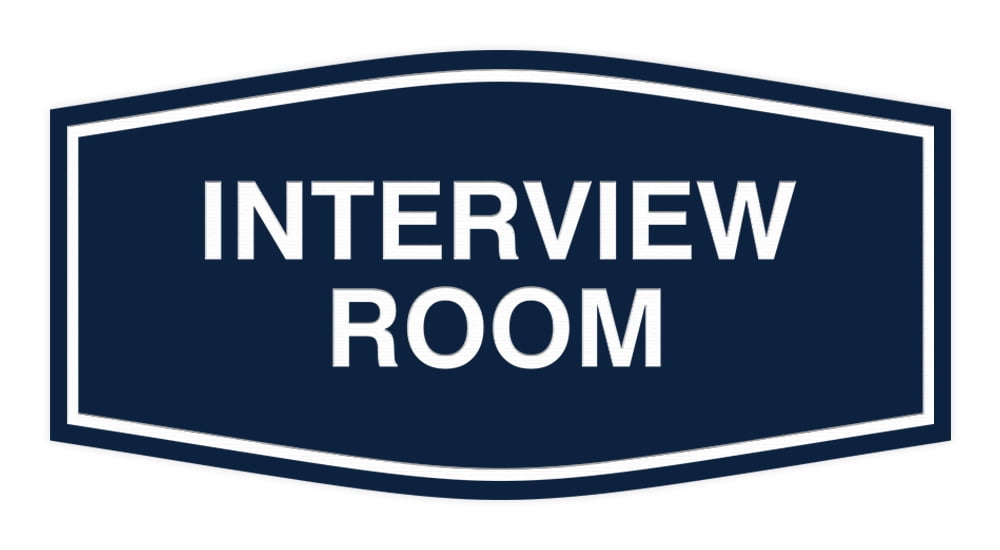 Signs ByLITA Fancy Interview Room Sign (Navy Blue / White) - Small ...