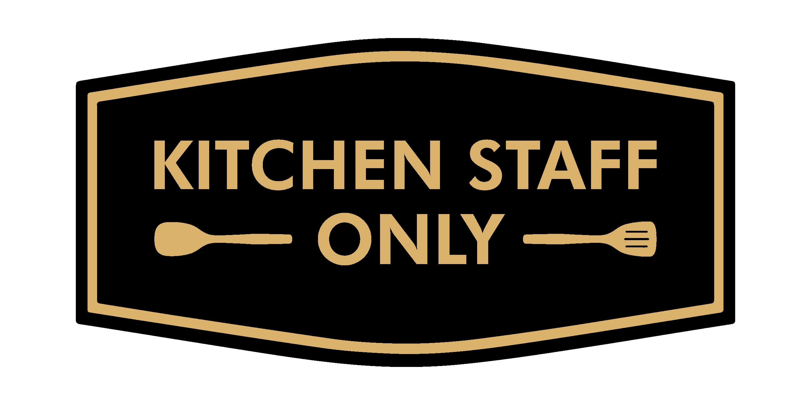 Signs ByLITA Fancy Kitchen Staff Only Spatula Graphic Sign (Black Gold ...