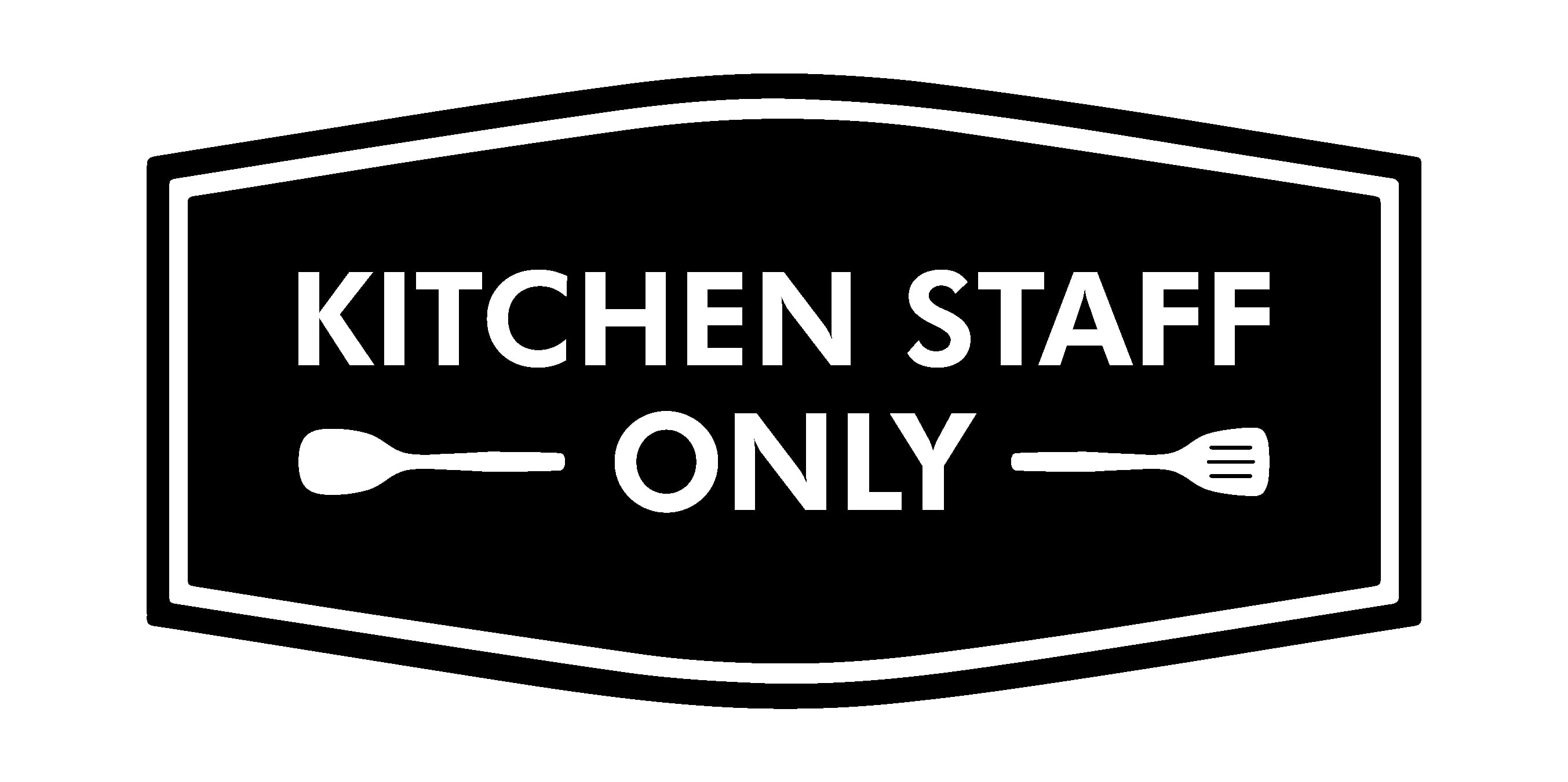 Signs ByLITA Fancy Kitchen Staff Only Spatula Graphic Sign (Black ...