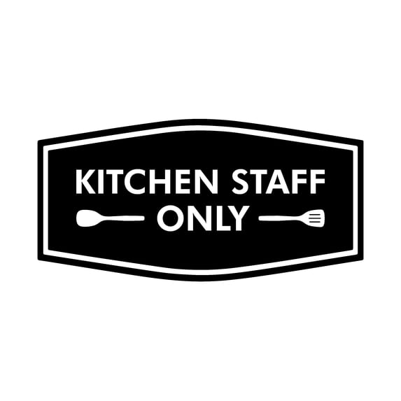 Signs ByLITA Fancy Kitchen Staff Only Spatula Graphic Sign (Black ...