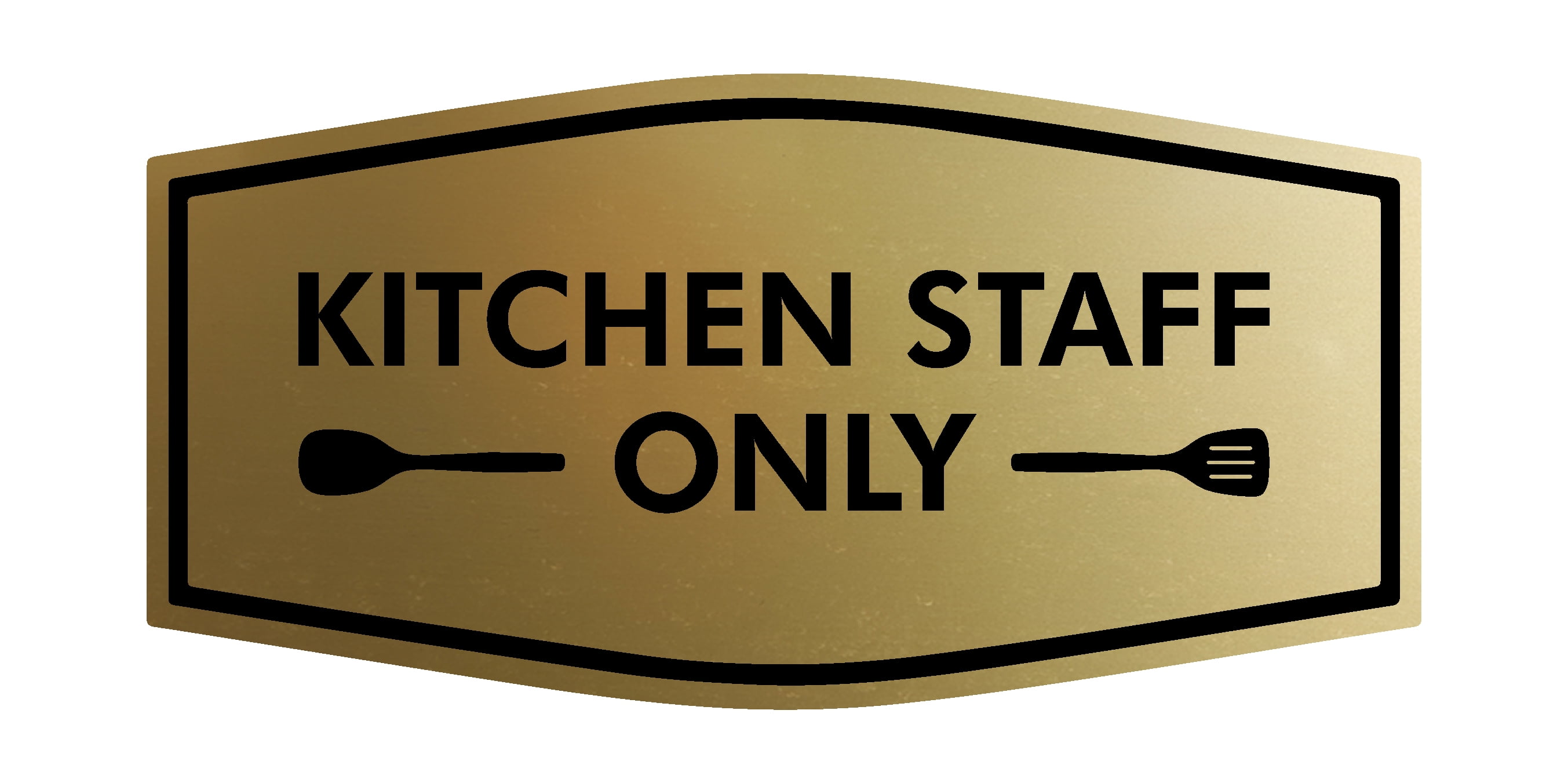Signs ByLITA Fancy Kitchen Staff Only Spatula Graphic Sign (Brushed ...