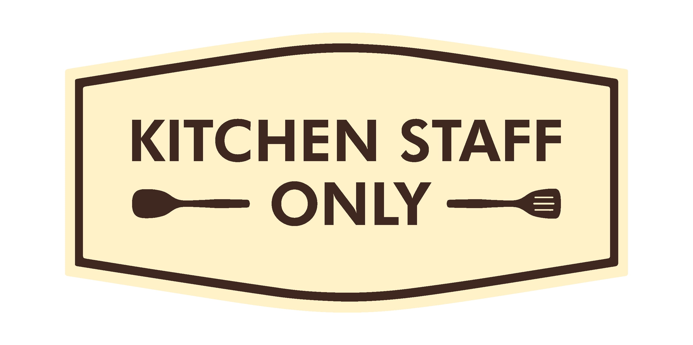 Signs ByLITA Fancy Kitchen Staff Only Spatula Graphic Sign (Ivory/Dark ...