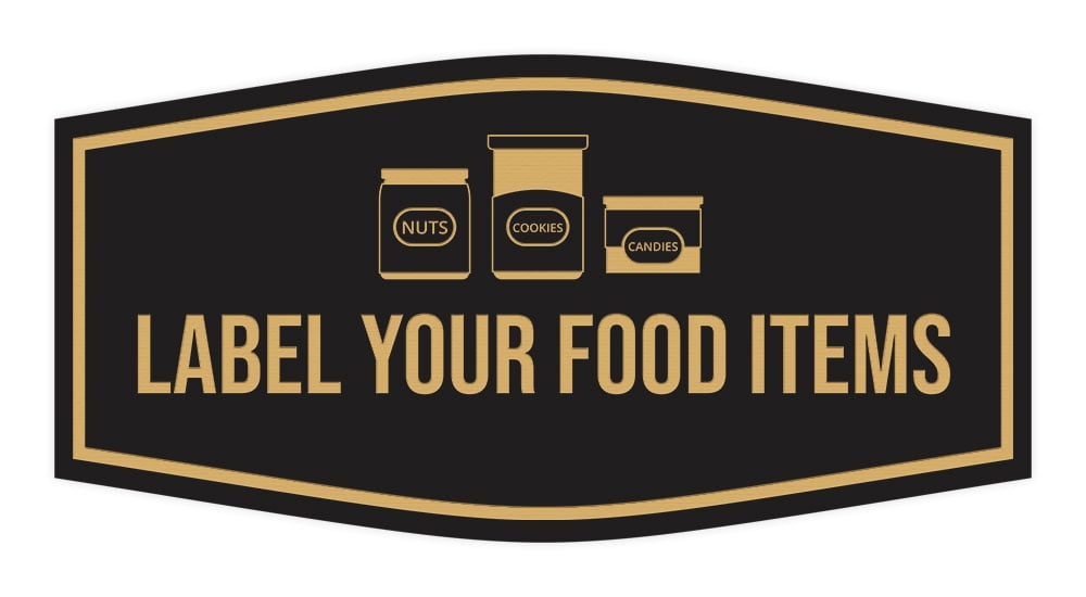 Signs ByLITA Fancy Label Your Food Items Sign (Black /Gold) - Small ...