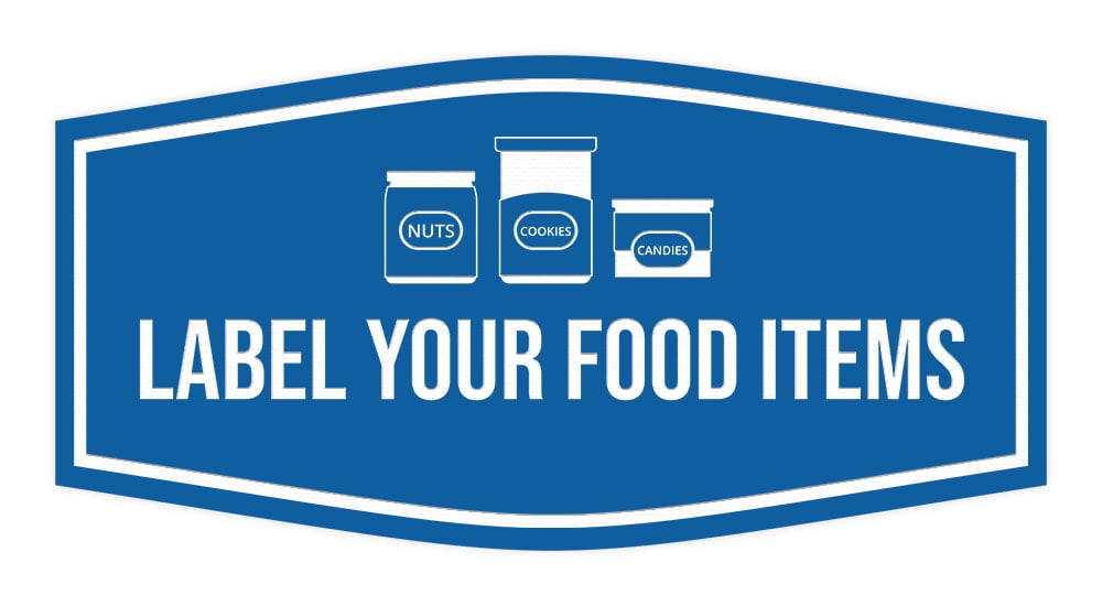 Signs ByLITA Fancy Label Your Food Items Sign (Blue) - Large - Walmart.com
