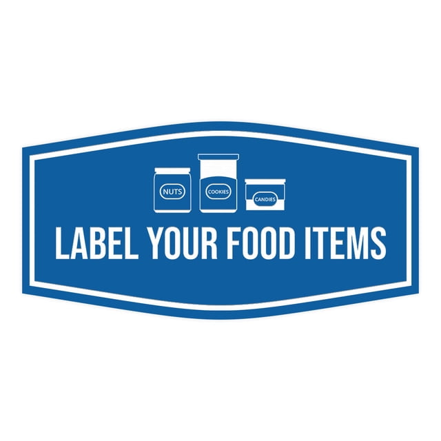 Signs ByLITA Fancy Label Your Food Items Sign (Blue) - Medium - Walmart.com