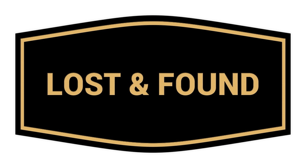 Signs ByLITA Fancy Lost & Found Sign (Black Gold) - Large - Walmart.com