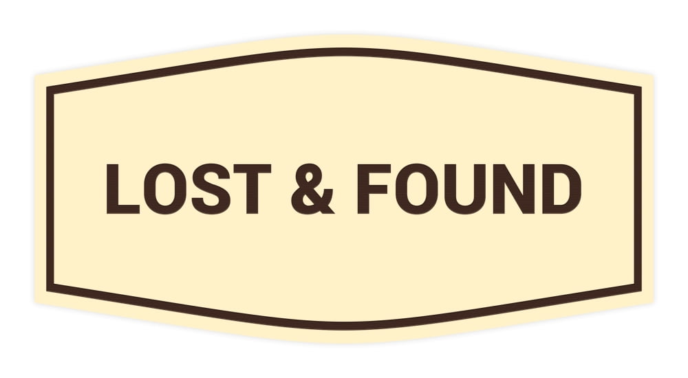 Signs ByLITA Fancy Lost & Found Sign (Ivory/Dark Brown) - Medium ...