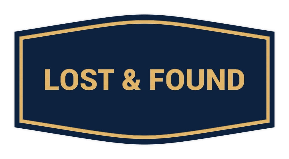 Signs ByLITA Fancy Lost & Found Sign (Navy Blue/Gold) - Small - Walmart.com