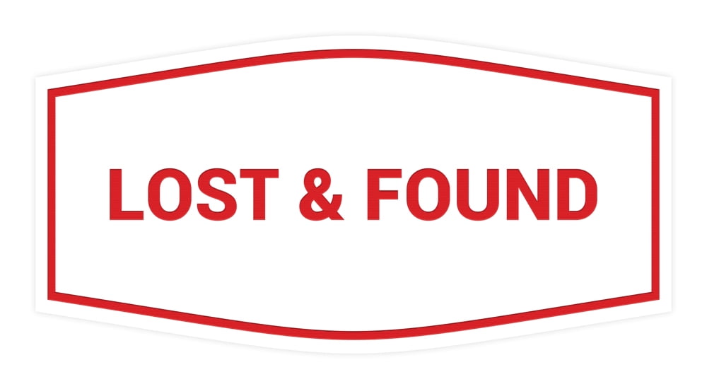 Signs ByLITA Fancy Lost & Found Sign (White/Red) - Medium - Walmart.com