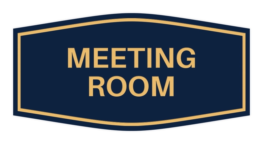 Signs ByLITA Fancy Meeting Room Sign (Navy Blue/Gold) - Large - Walmart.com