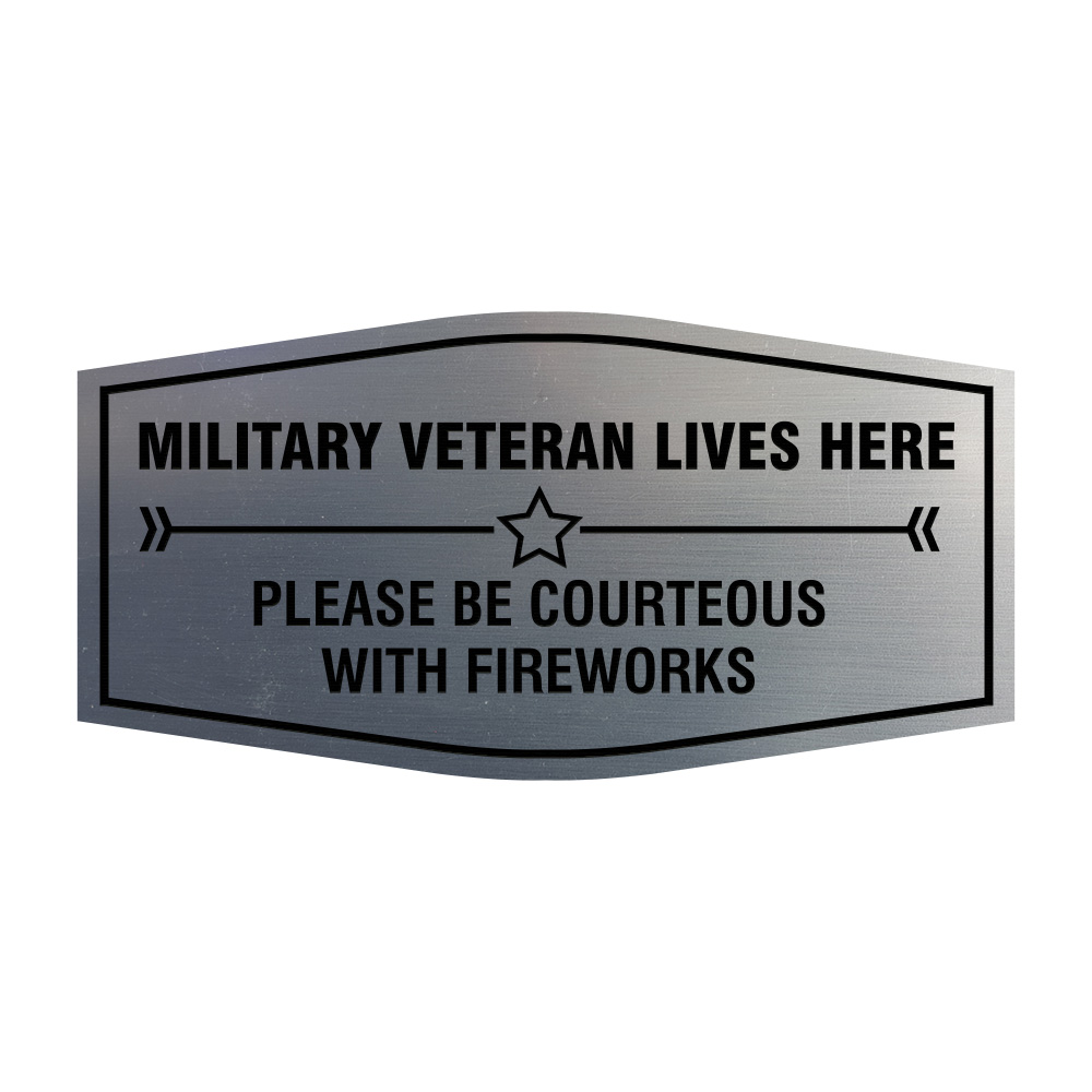 Signs ByLITA Fancy Military Veteran Lives Here Please Be Courteous With ...