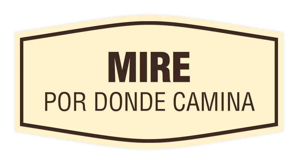 Signs ByLITA Fancy Mire Por Donde Camina Sign (Ivory/Dark Brown ...