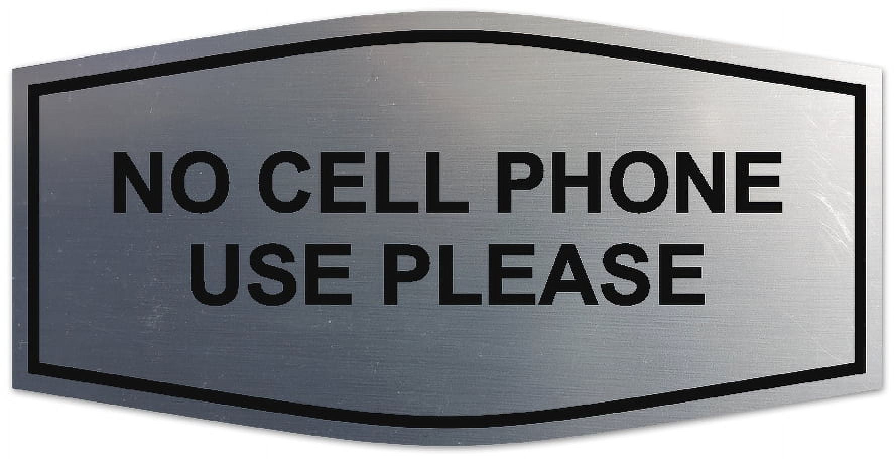 Signs ByLITA Fancy No Cell Phone Use Please Sign - Laser-Engraved ...