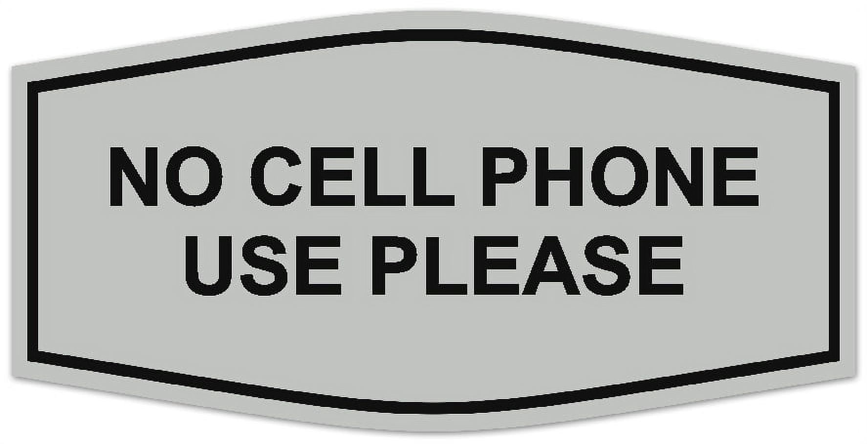 Signs ByLITA Fancy No Cell Phone Use Please Sign - Laser-Engraved Lettering | Durable ABS ...