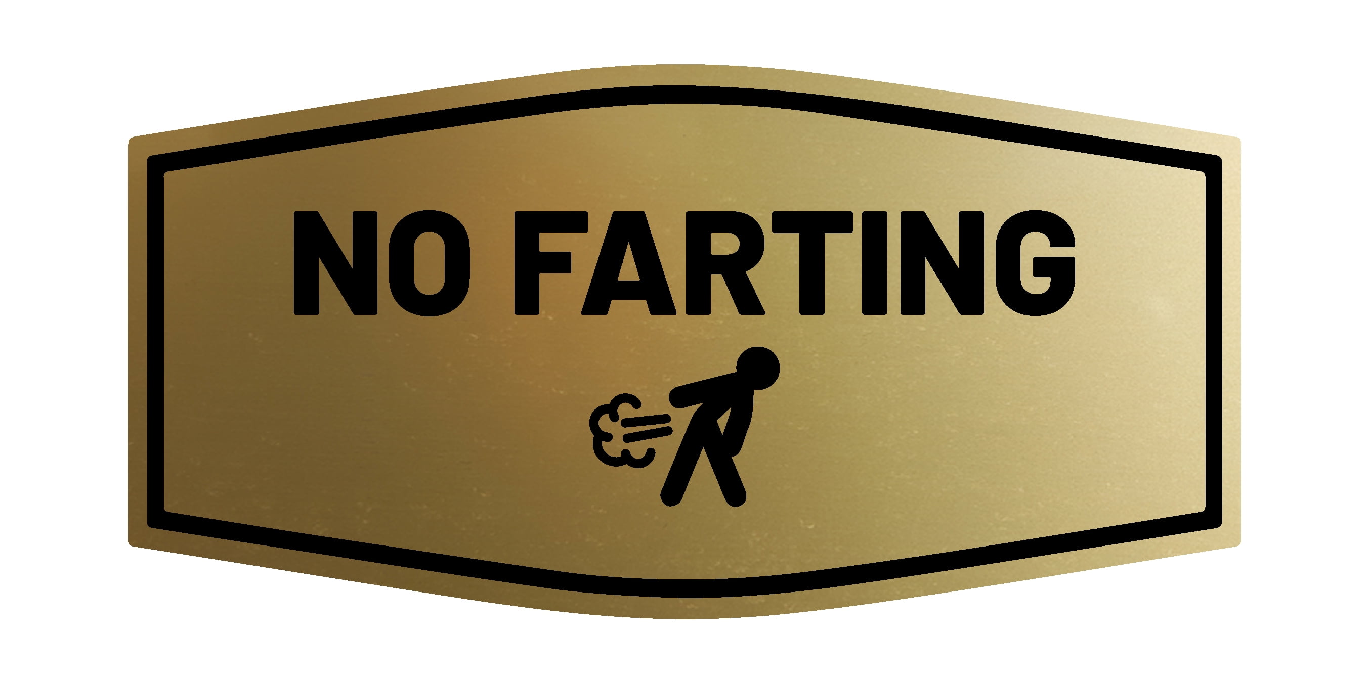 Signs ByLITA Fancy No Farting Graphic Funny Indoor Sign (Brushed Gold ...