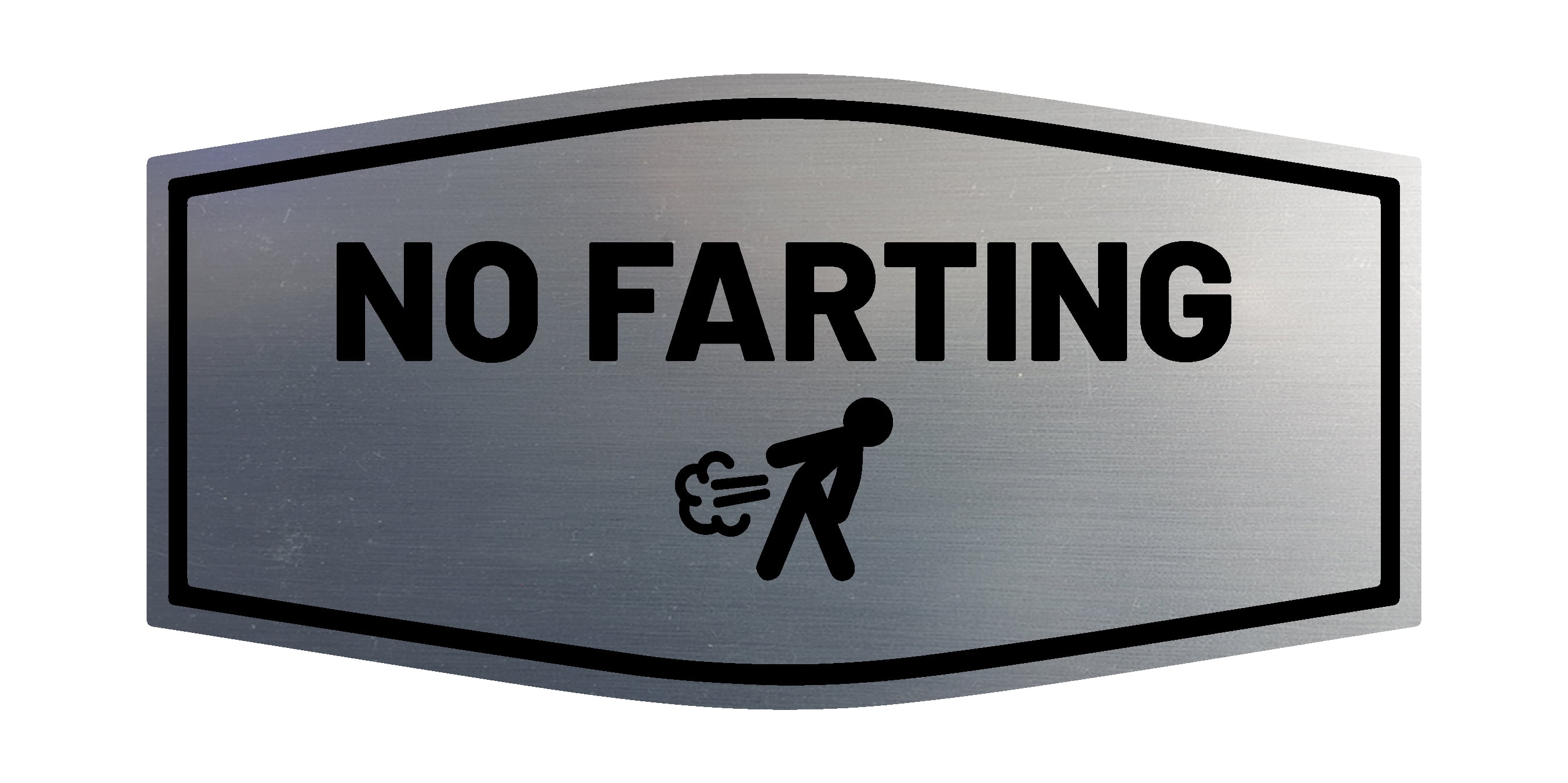 Signs ByLITA Fancy No Farting Graphic Funny Indoor Sign (Brushed Silver ...