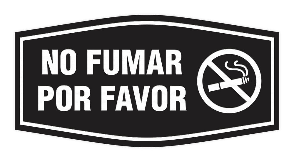 Signs ByLITA Fancy No Fumar Por Favor Sign (Black) - Small - Walmart.com