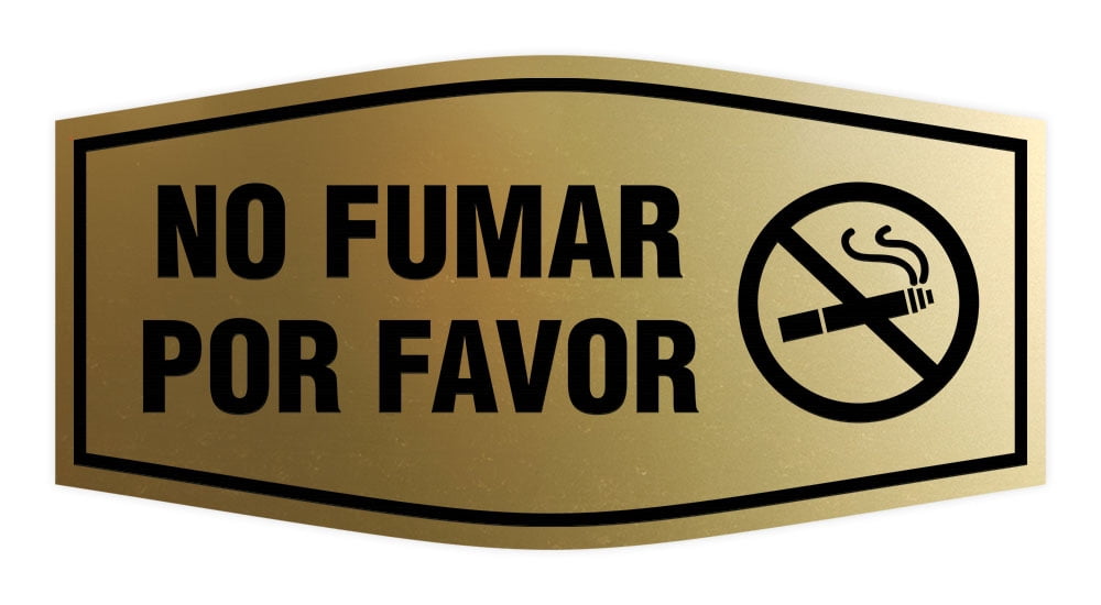 Signs ByLITA Fancy No Fumar Por Favor Sign (Brushed Gold) - Large ...