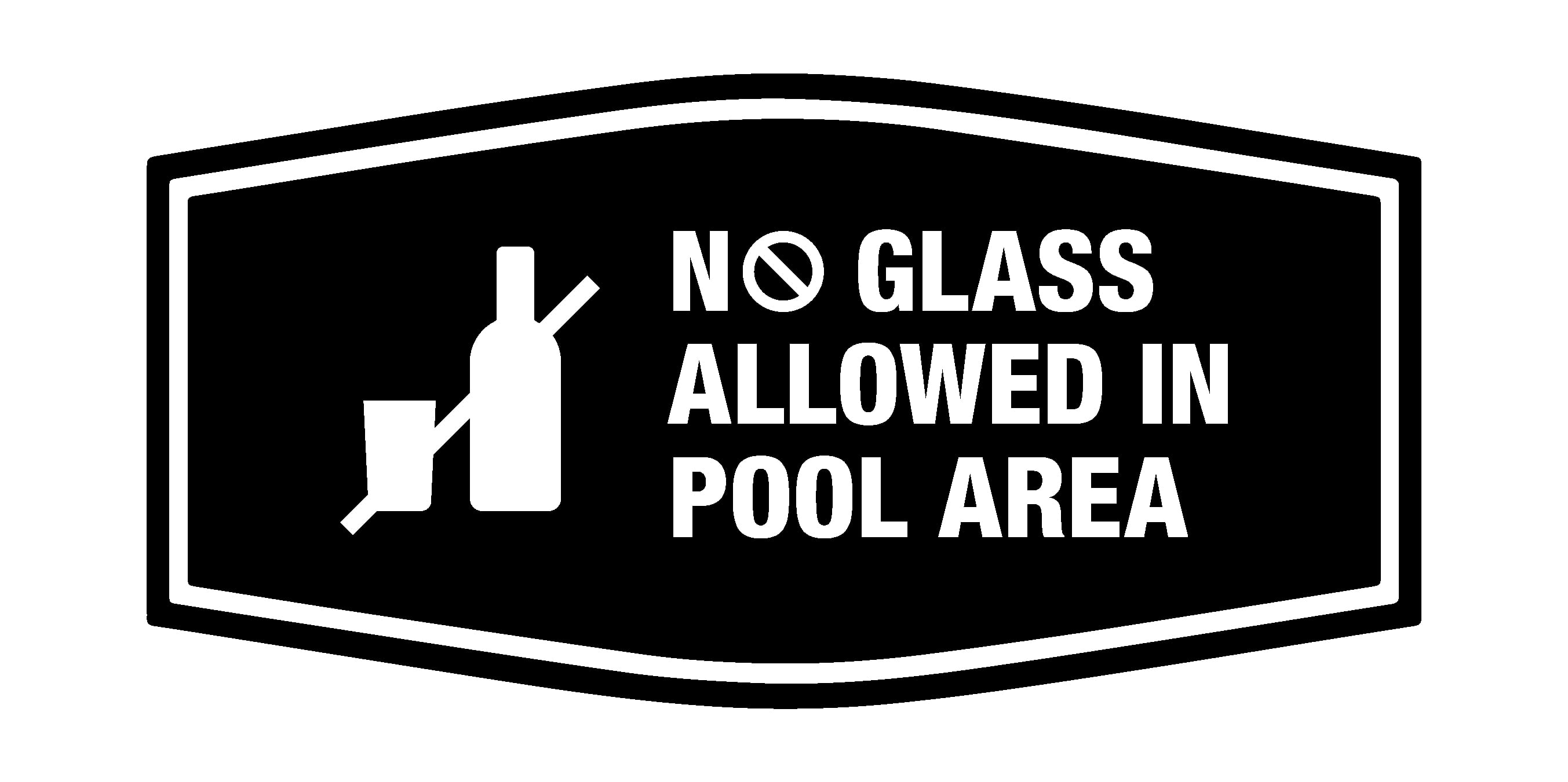 Signs ByLITA Fancy No Glass Allowed In Pool Area Outdoors Sign (Black ...