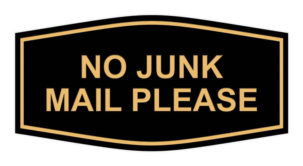 Signs ByLITA Fancy No Junk Mail Please Sign (Black Gold) - Medium ...