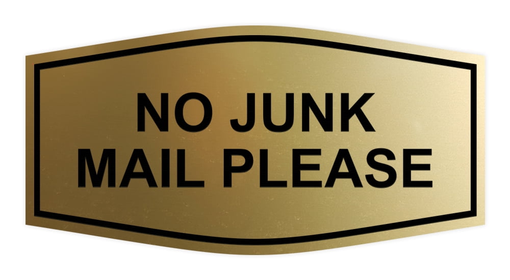 Signs ByLITA Fancy No Junk Mail Please Sign (Brushed Gold) - Small ...