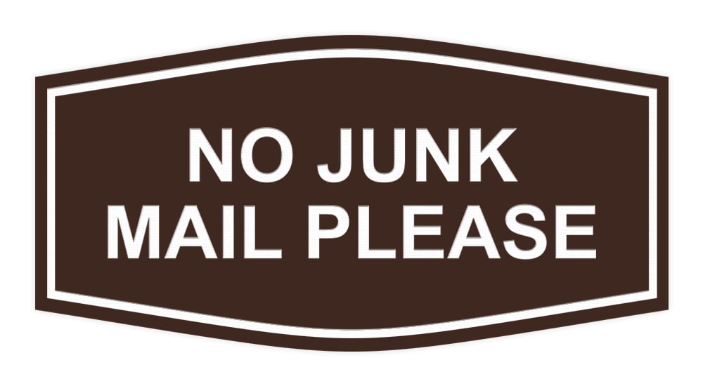 Signs ByLITA Fancy No Junk Mail Please Sign (Dark Brown) - Large ...