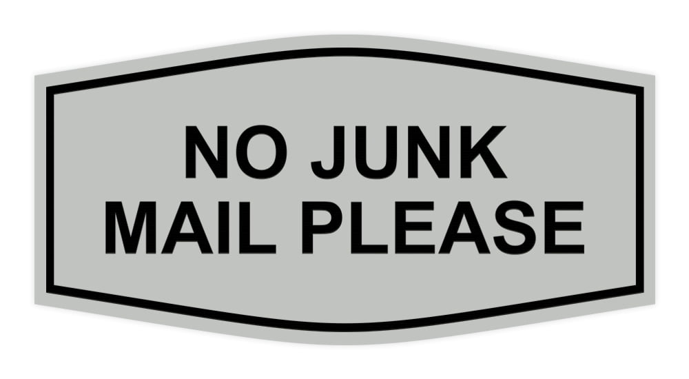 Signs ByLITA Fancy No Junk Mail Please Sign (Lt Gray) - Small - Walmart.com