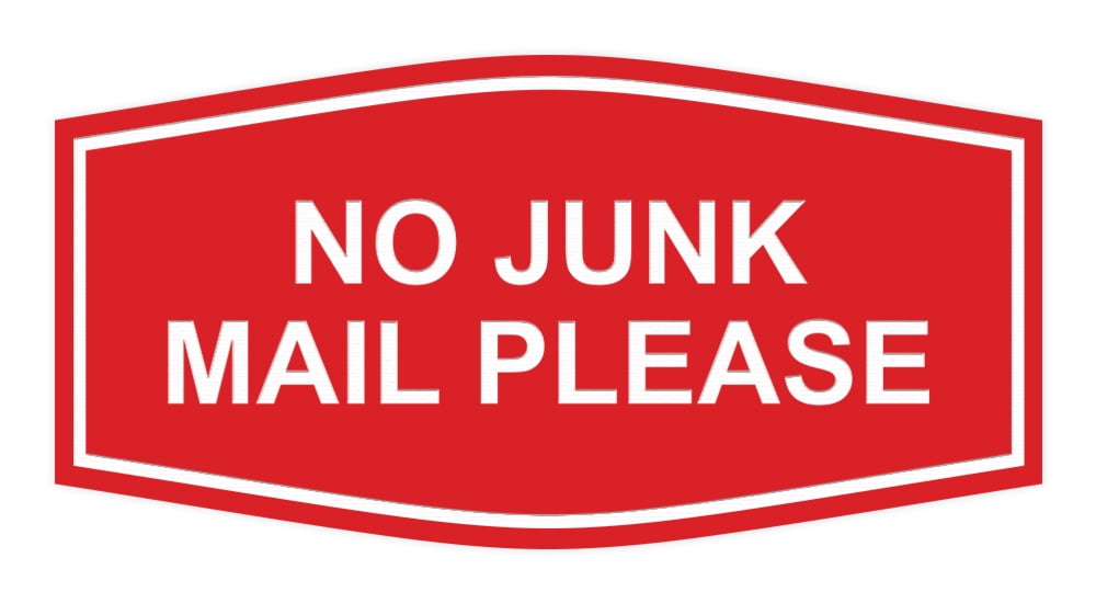 Signs ByLITA Fancy No Junk Mail Please Sign (Red) - Small - Walmart.com