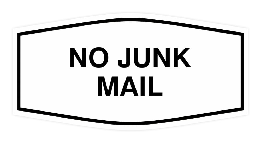 Signs ByLITA Fancy No Junk Mail Sign (White) - Small - Walmart Business ...