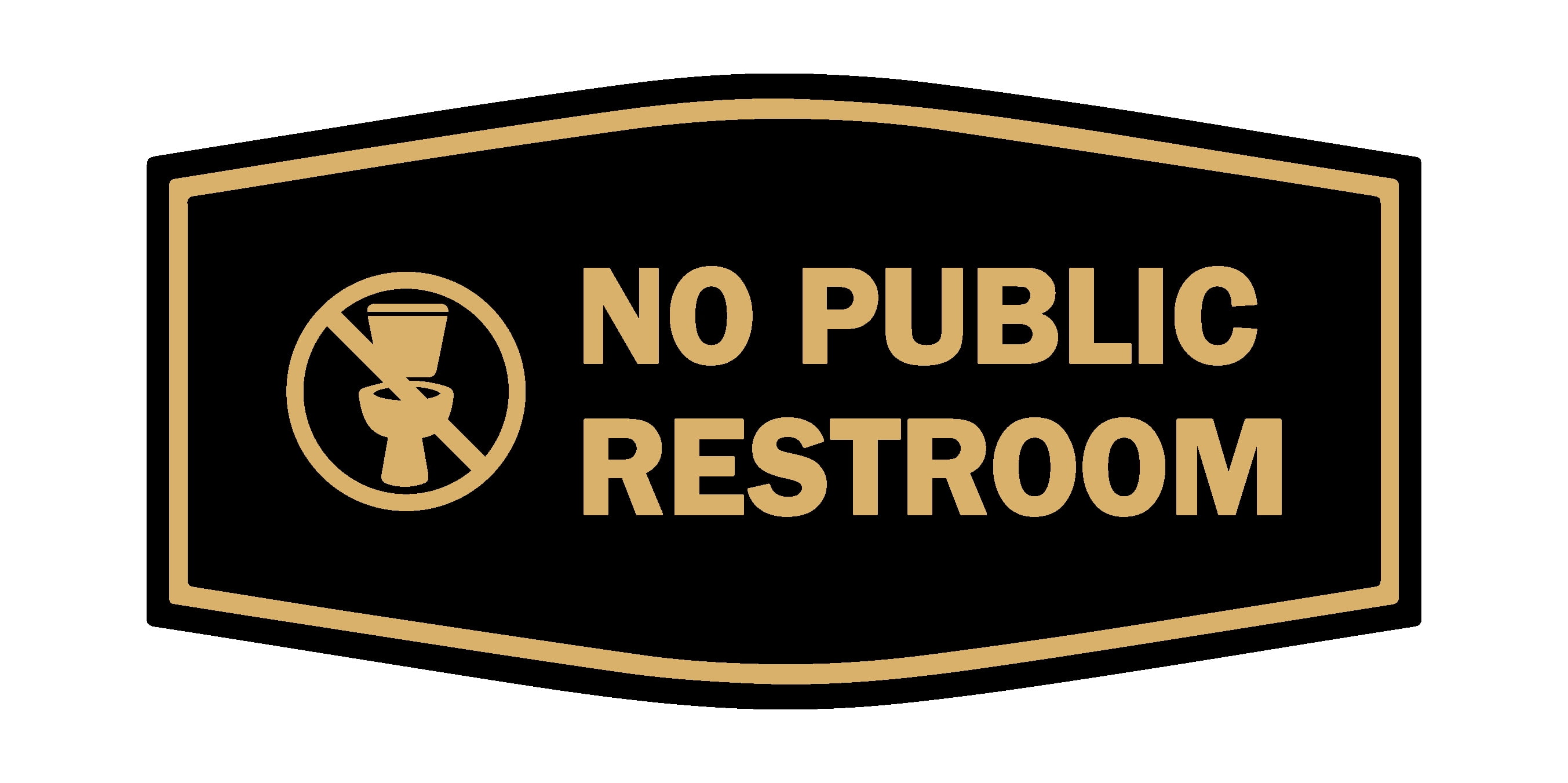 Signs ByLITA Fancy No Public Restroom Toilet Graphic Sign (Black Gold ...