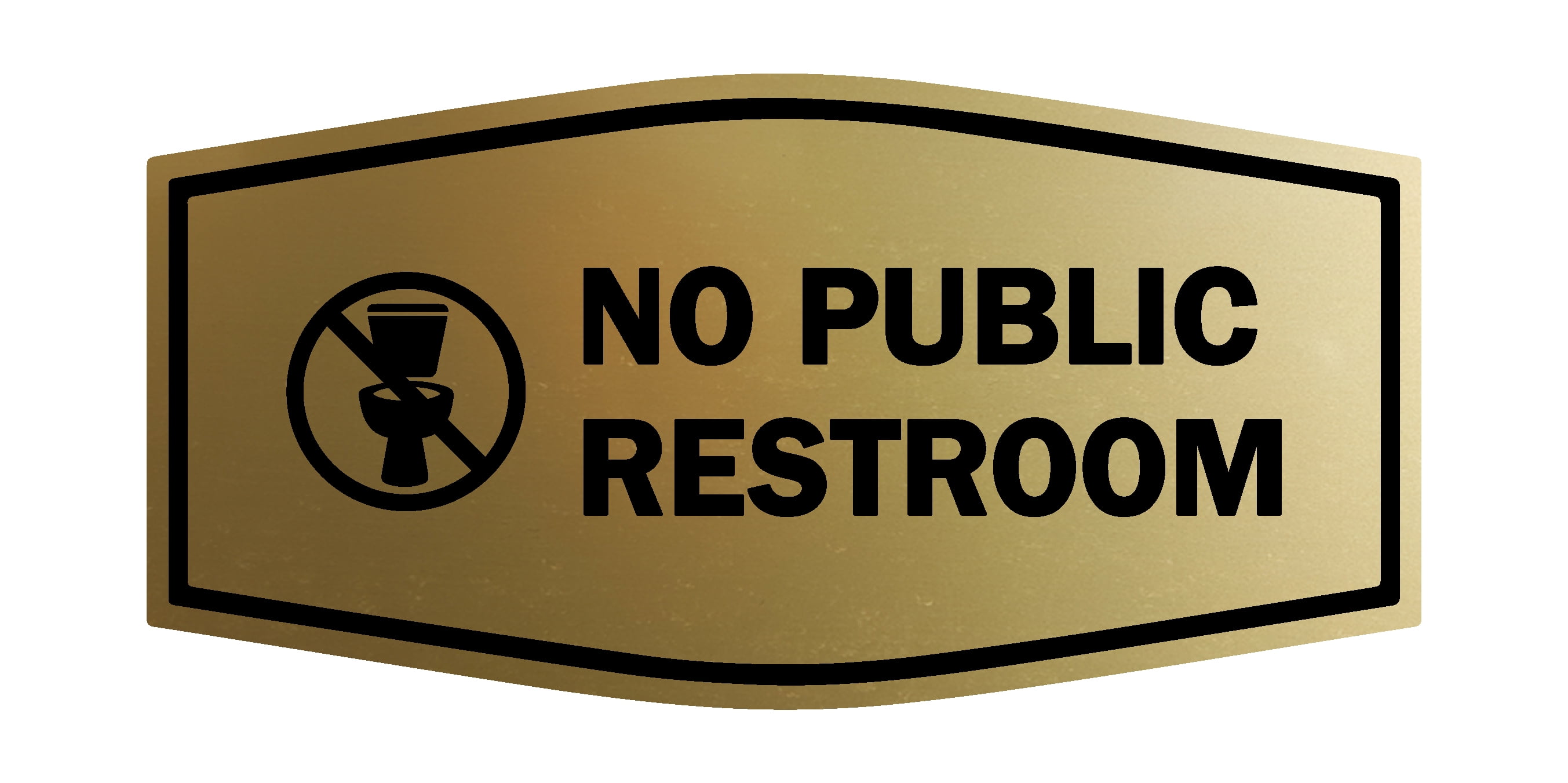 Signs ByLITA Fancy No Public Restroom Toilet Graphic Sign (Brushed Gold ...