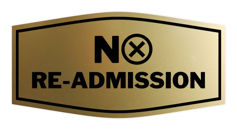 Signs ByLITA Fancy No Re-Admission Sign (Brushed Gold) - Large ...