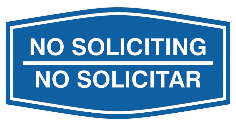Signs ByLITA Fancy No Soliciting No Solicitar Sign (Blue) - Small ...