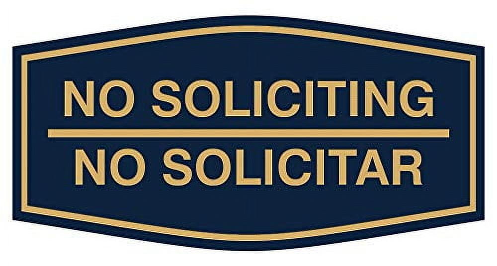 Signs ByLITA Fancy No Soliciting No Solicitar Sign (Navy Blue/Gold ...