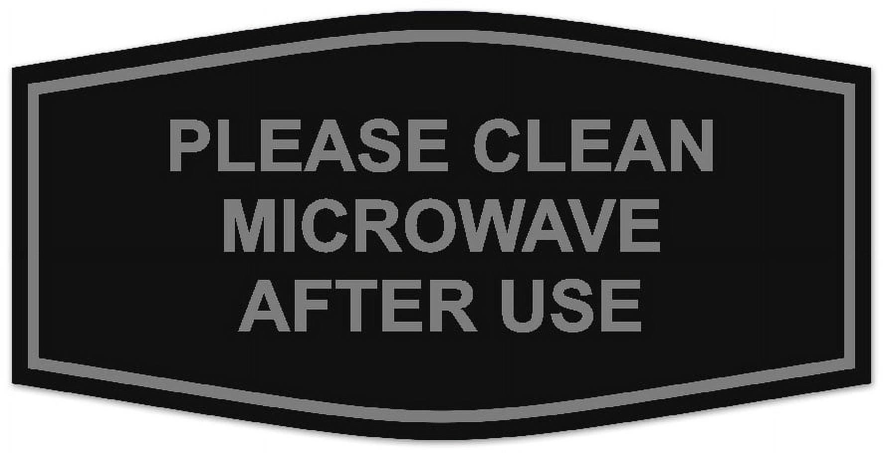 Signs ByLITA Fancy Please Clean Microwave After Use Sign - Laser ...