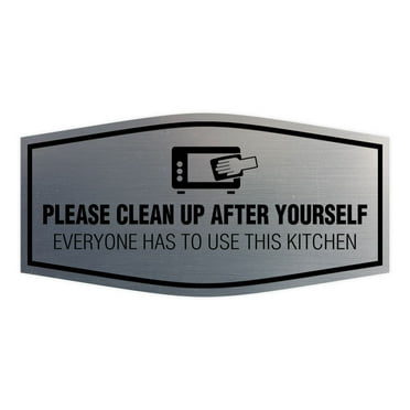 Classic Framed Please Wash Your Own Cups and Dishes Sign (Navy Blue ...