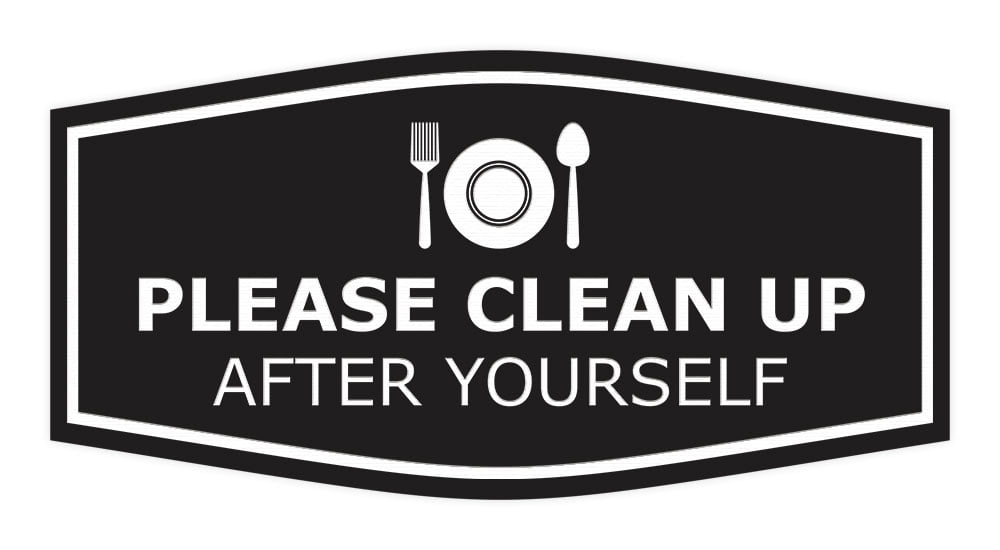 Signs ByLITA Fancy Please Clean Up After Yourself Sign (Black) - Large ...