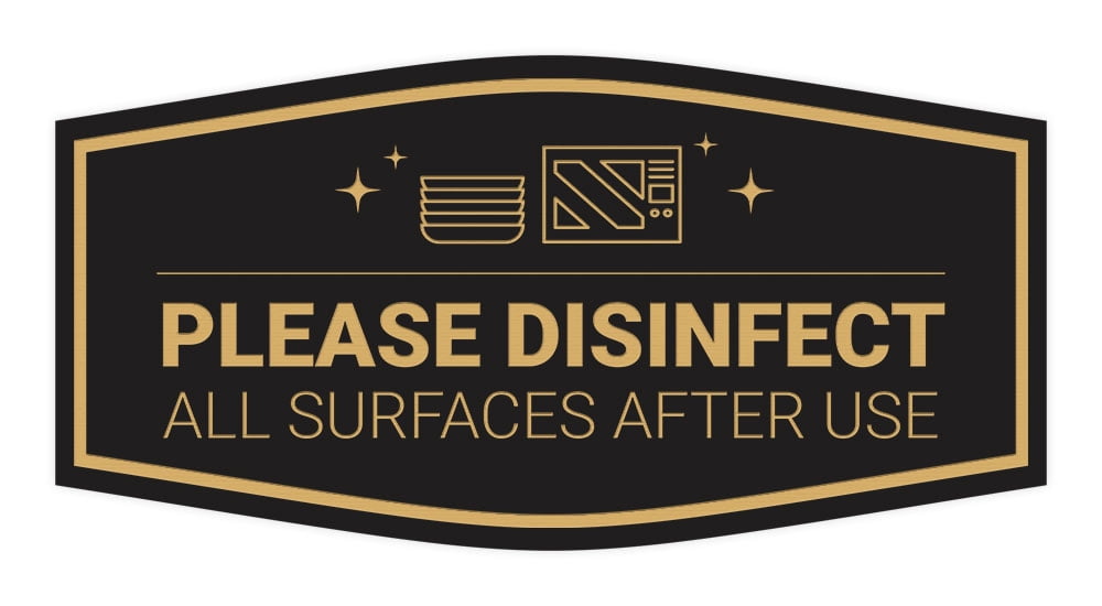 Signs ByLITA Fancy Please Disinfect All Surfaces After Use Sign (Black ...
