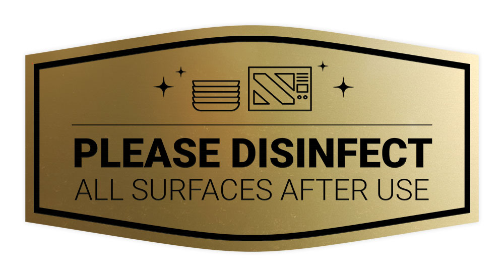 Signs ByLITA Fancy Please Disinfect All Surfaces After Use Sign ...