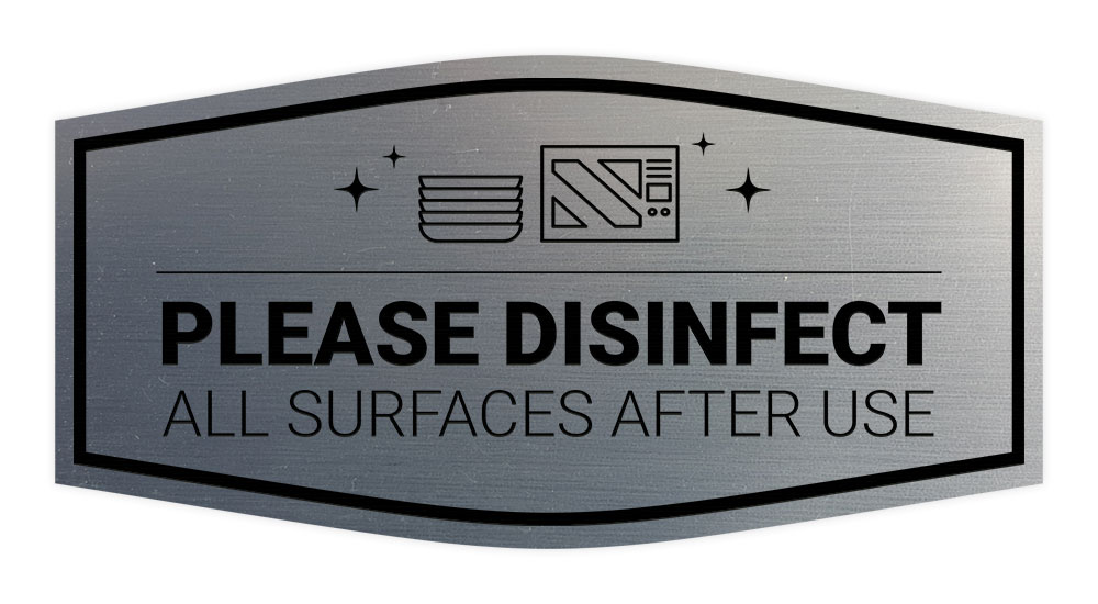 Signs ByLITA Fancy Please Disinfect All Surfaces After Use Sign ...