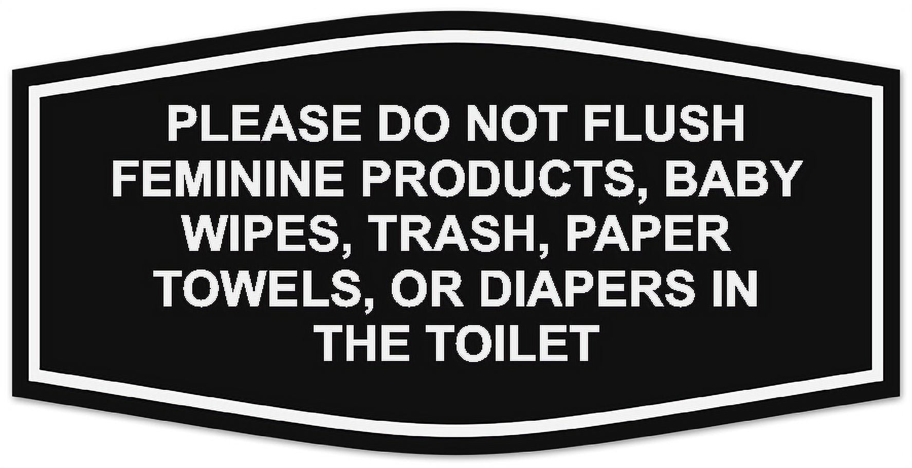Signs ByLITA Fancy Please Do Not Flush Etiquette Sign - Laser-Engraved ...