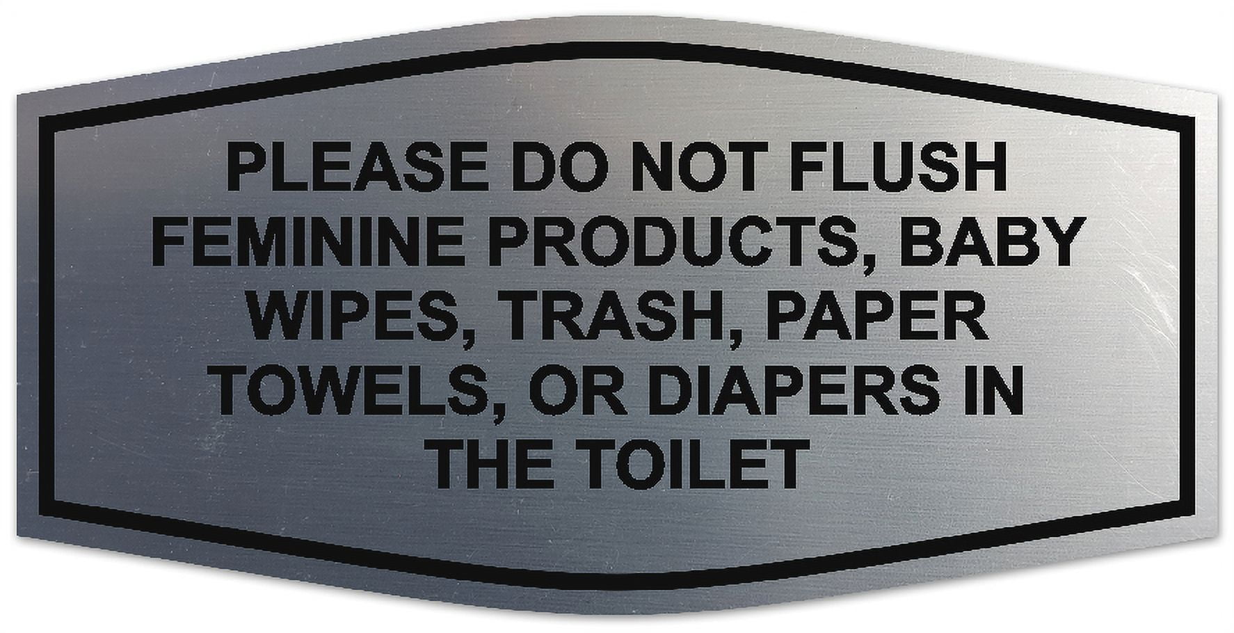 Signs ByLITA Fancy Please Do Not Flush Etiquette Sign - Laser-Engraved Lettering | Durable ABS ...