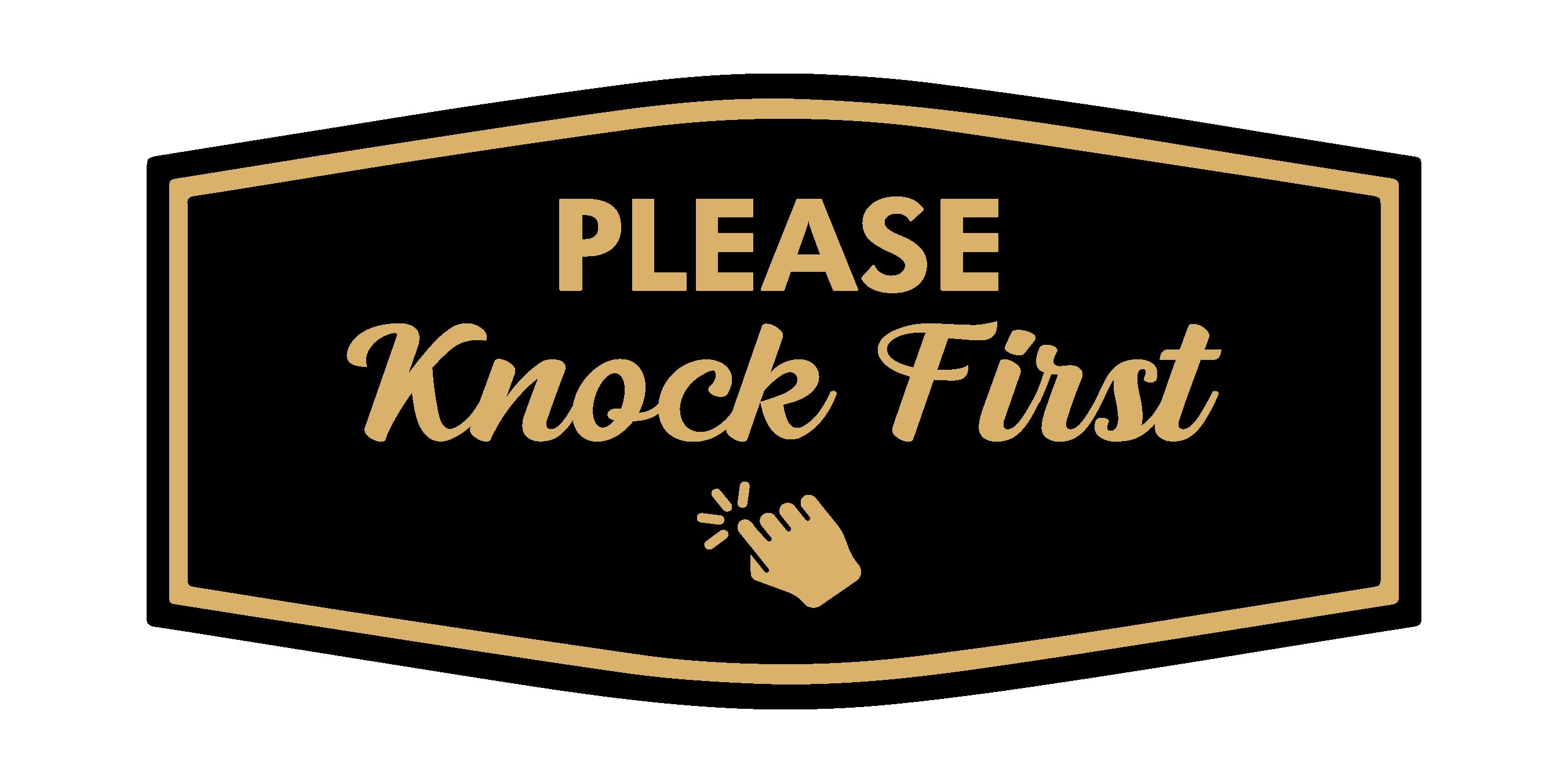 Signs ByLITA Fancy Please Knock First Outdoors Decoration Sign (Black ...