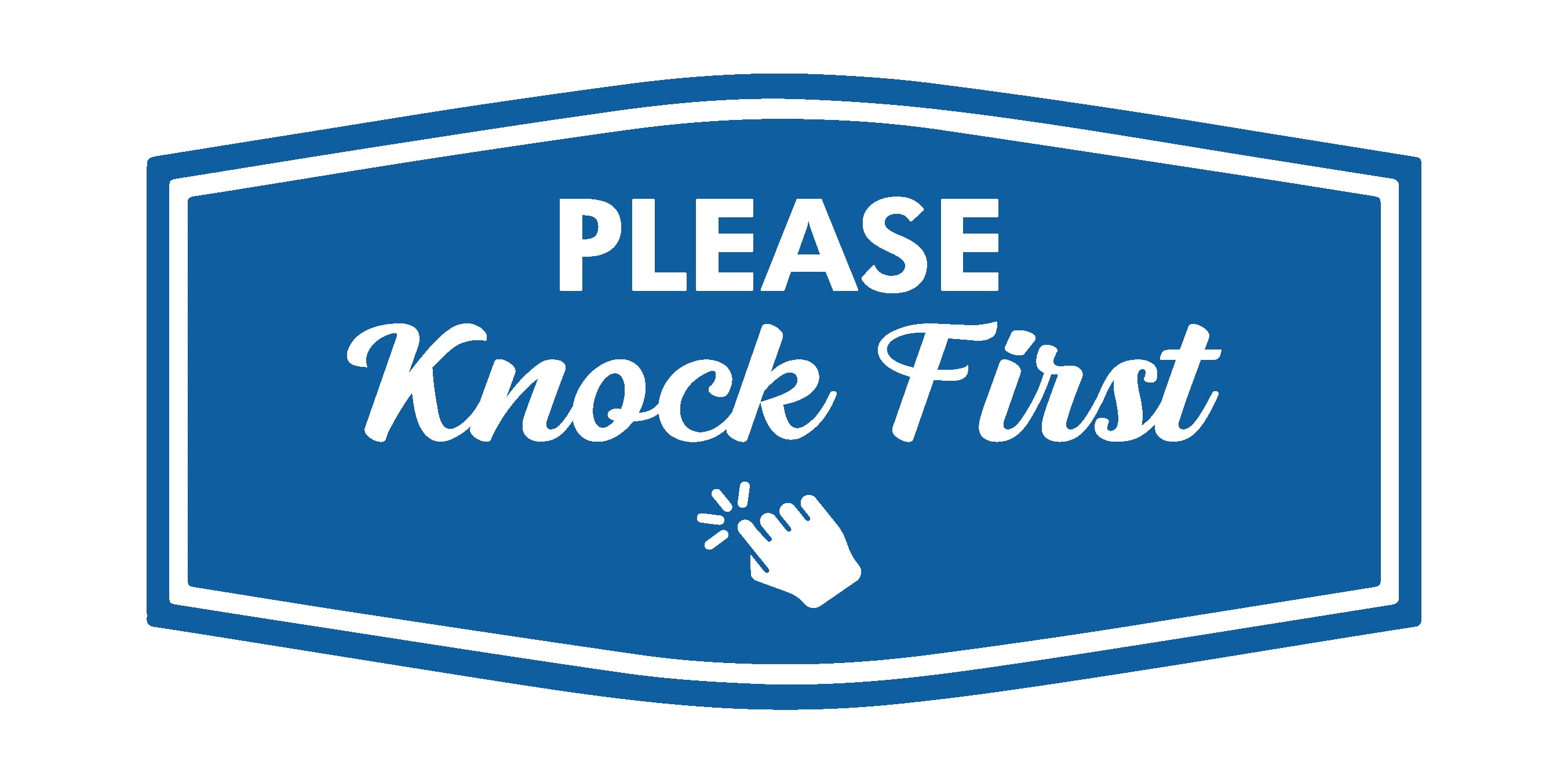Signs ByLITA Fancy Please Knock First Outdoors Decoration Sign (Blue ...