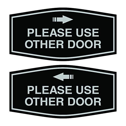 Signs ByLITA Fancy Please Use Other Door Sign Set (Red/Yellow) - Large ...